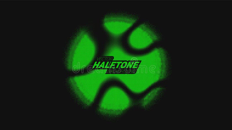 Abstract Vector Torn Green Halftone Distorted Sphere. Scrathed Dotted ...