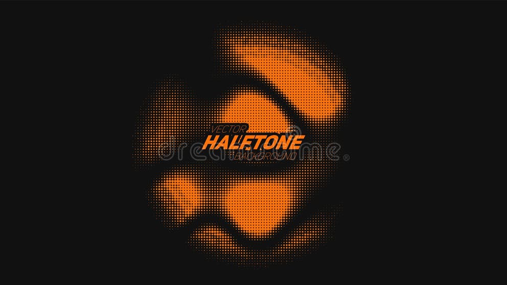 Abstract Vector Torn Orange Halftone Distorted Sphere. Scrathed Dotted ...