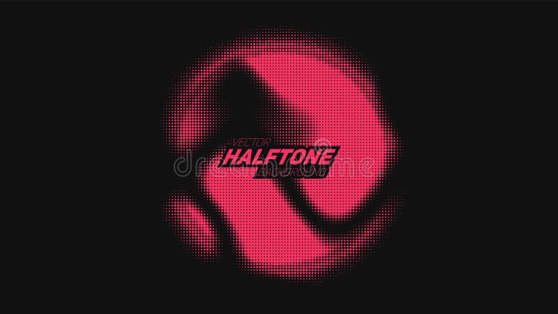 Abstract Vector Torn Red Halftone Distorted Sphere. Scrathed Dotted ...