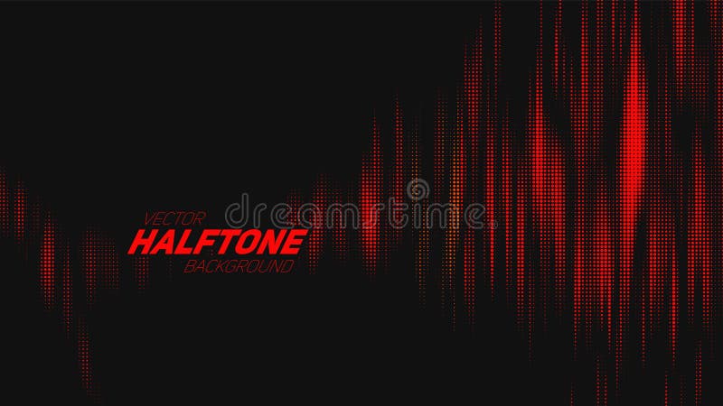 Abstract Vector Torn Red Halftone Sound Wave. Scrathed Dotted Texture ...