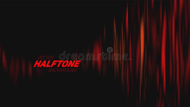 Abstract Vector Torn Red Halftone Sound Wave. Scrathed Dotted Texture ...