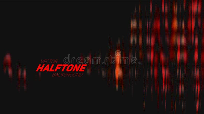Abstract Vector Torn Red Halftone Sound Wave. Scrathed Dotted Texture ...