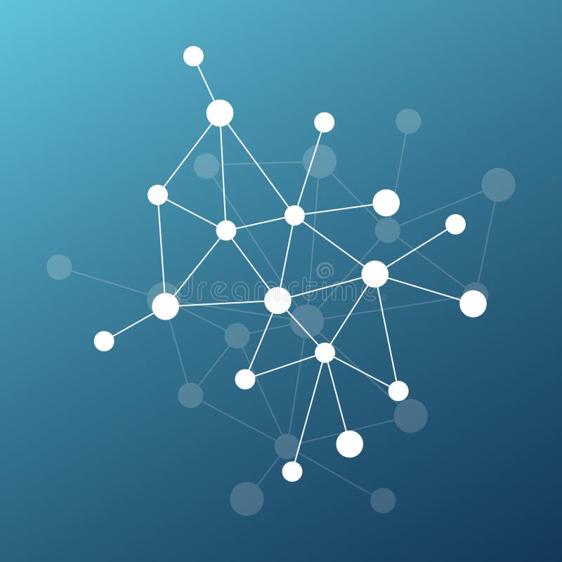 Abstract Vector Triangle Pattern Poly Network Lines And Circles Connection Illustration For