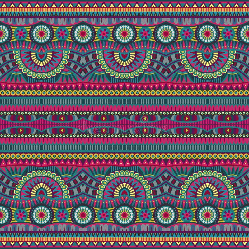 Tribal Ethnic Seamless Stripe Pattern. Vector Illustration Stock Vector ...