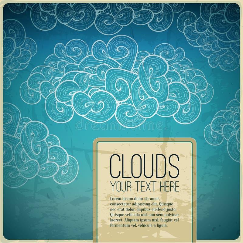 Abstract Vector Vintage Banner. Blue Sky Retro Stock Vector ...