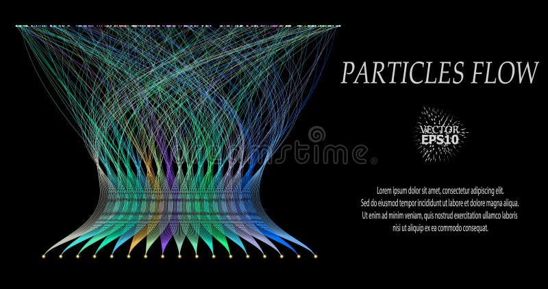 Abstract Vector Visualization Of Neural Connections Thin Colored Lines Connect Nodes Creating