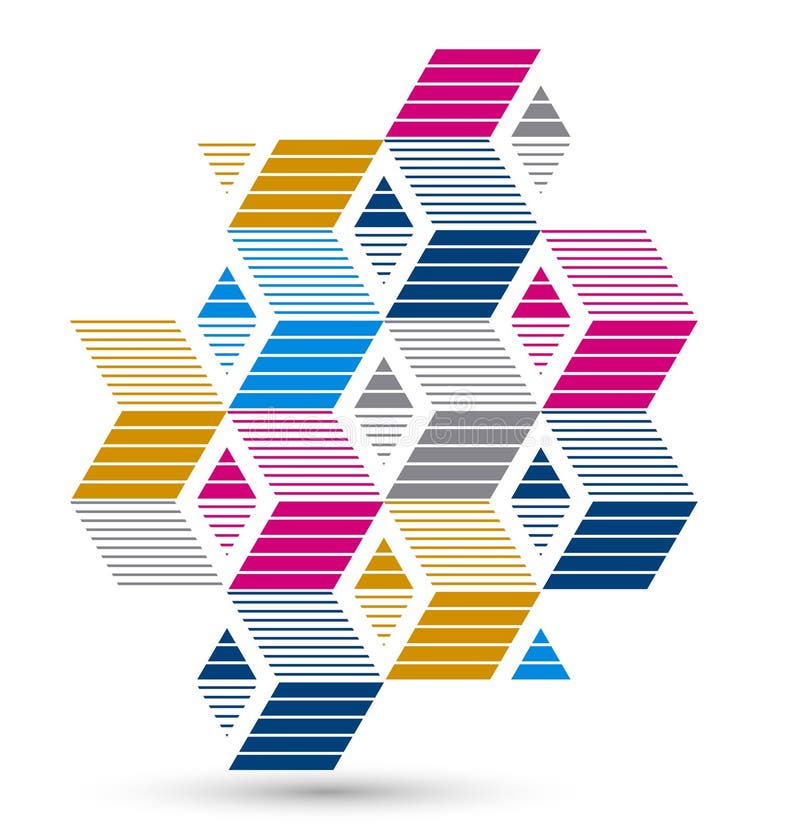 Abstract Vector Wallpaper with 3D Isometric Cubes Blocks, Geometric ...