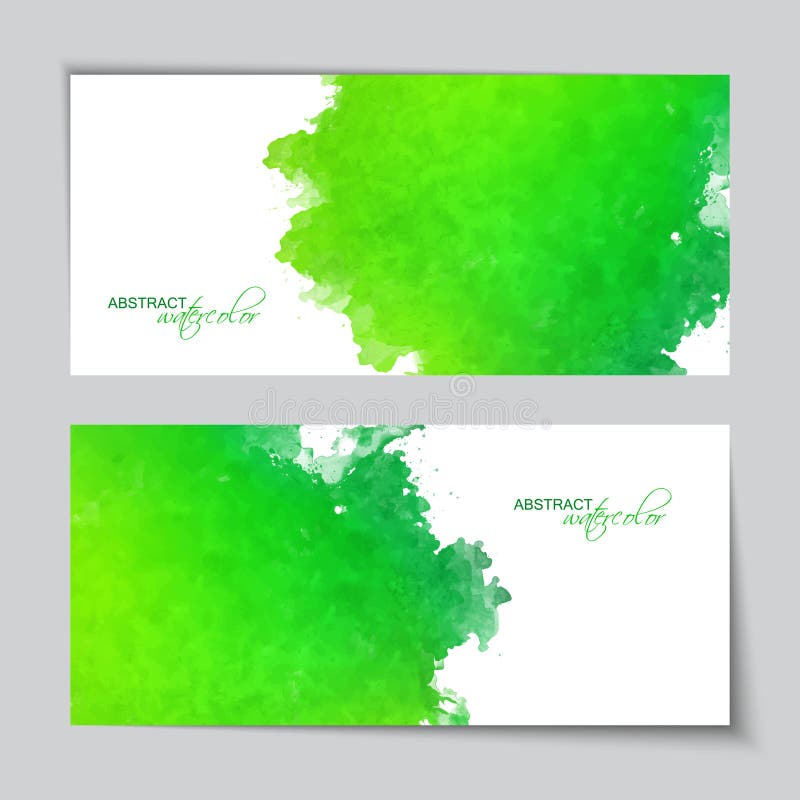 Abstract Vector Watercolor Green Banners Stock Vector - Illustration of ...