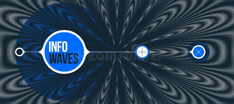Abstract Vector Wave Background Made with Linear Moire, Op Art Effect ...