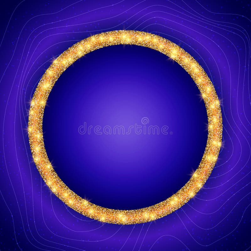 Abstract Vector Wave Blue Shining Background Illustration with Golden ...