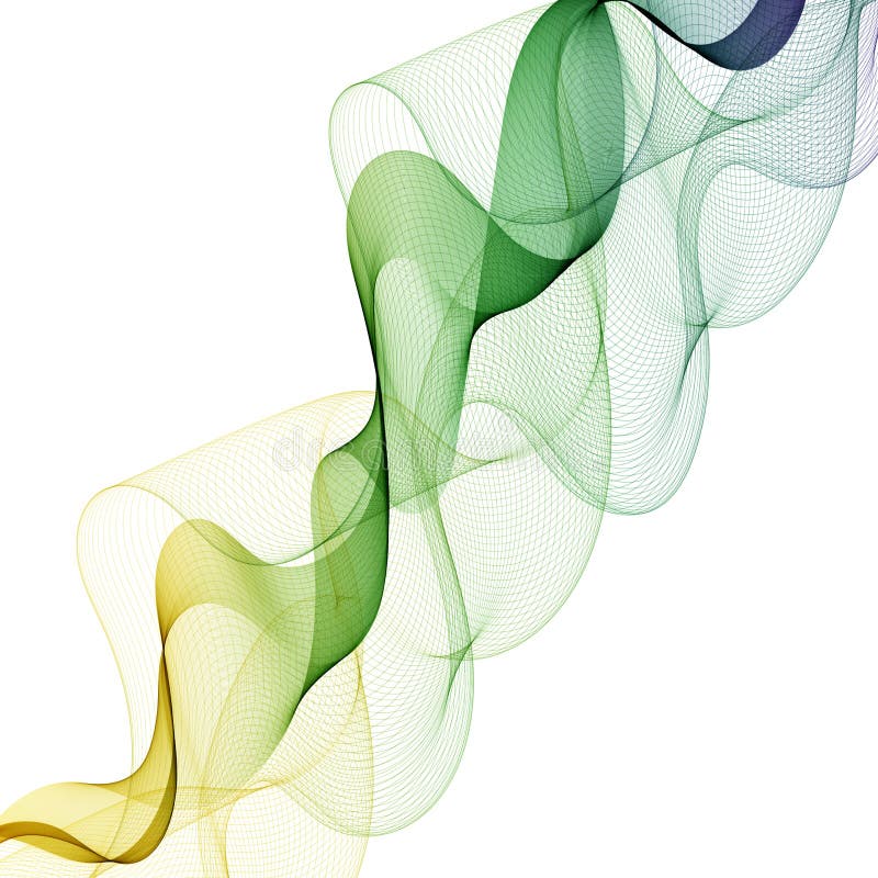 Abstract Vector Wave. Green, Yellow and Blue Colors. Layout for ...