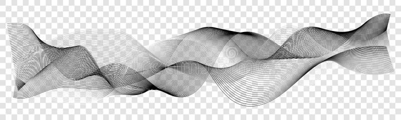 Abstract Vector Wave Lines on Transparent Background Stock Vector ...