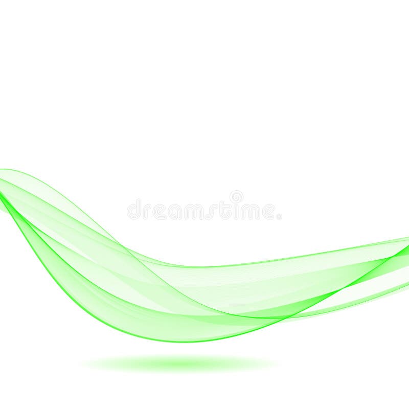Abstract Vector Wave with Shadow. Green Curved Lines. Eps 10 Stock ...