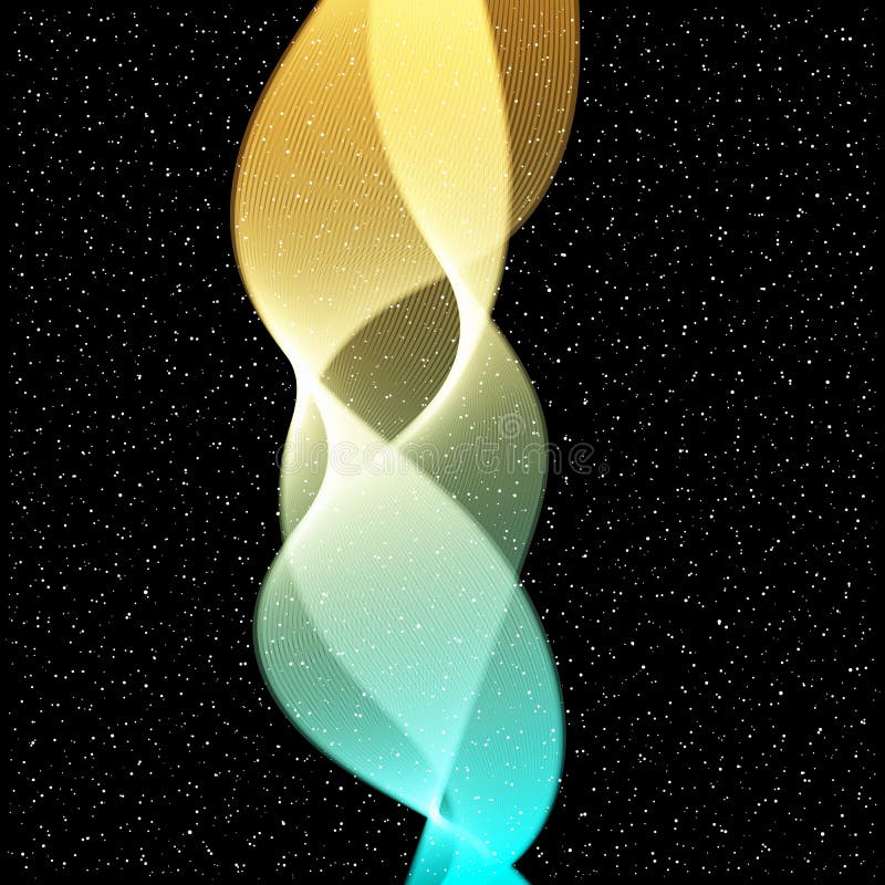 Abstract Vector Wave on Stars Background Stock Vector - Illustration of ...