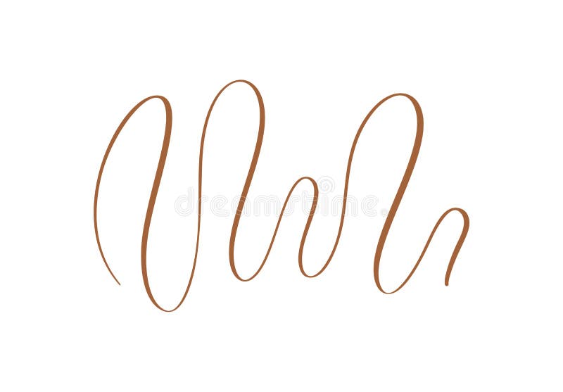 Abstract Vector Wavy Calligraphy Line. Brown Illustration Stock Vector ...