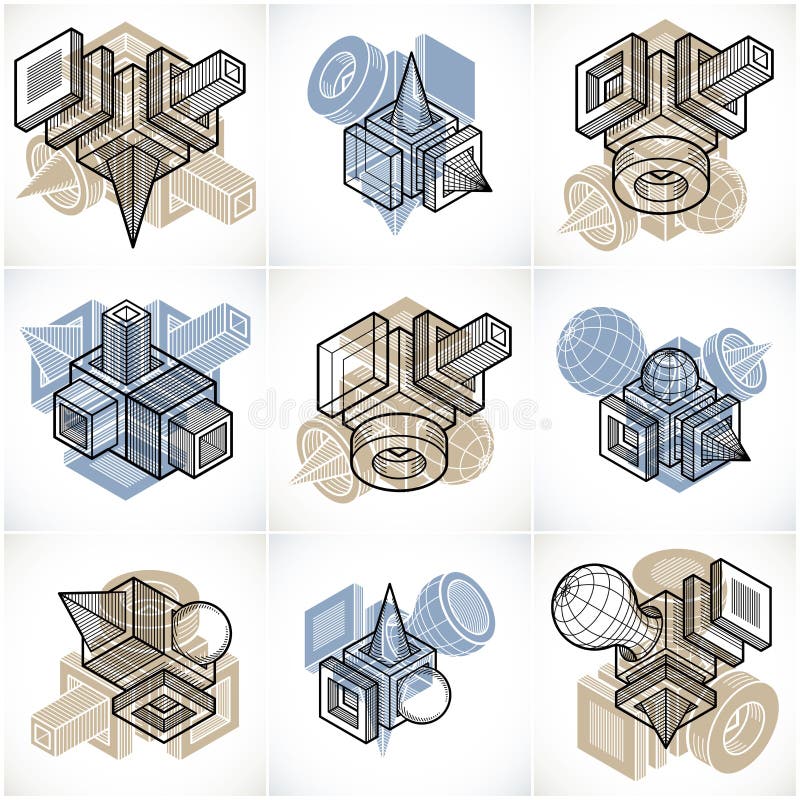 Abstract vectors set. stock vector. Illustration of geometry - 265035761