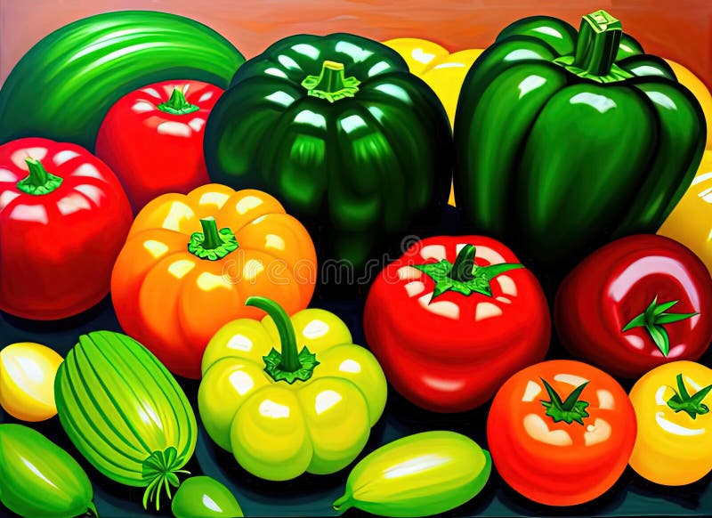 Abstract Vegetables Illustration. Stock Illustration - Illustration of ...