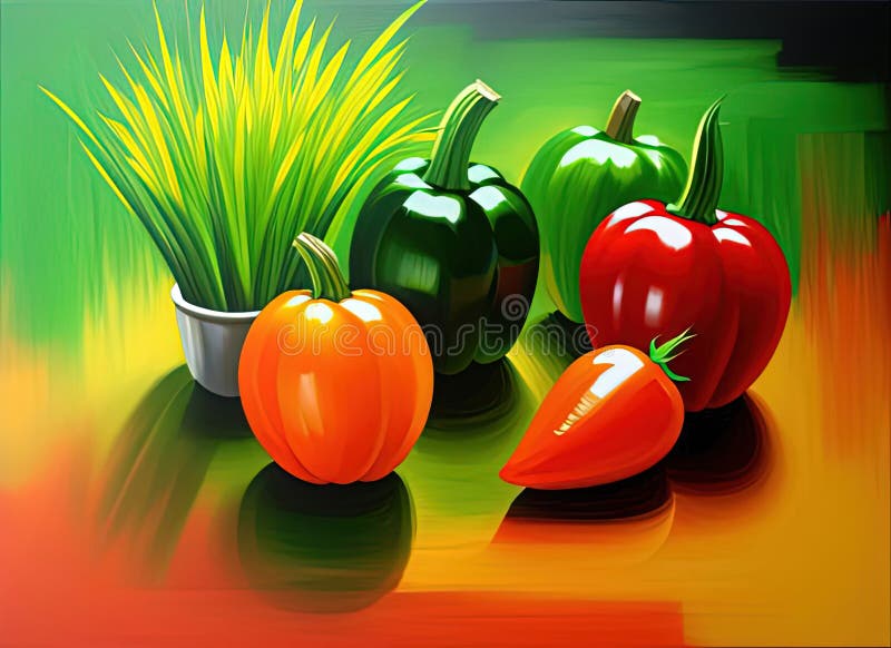Abstract Vegetables Illustration. Stock Illustration - Illustration of ...