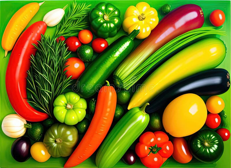 Abstract Vegetables Illustration. Stock Illustration - Illustration of ...
