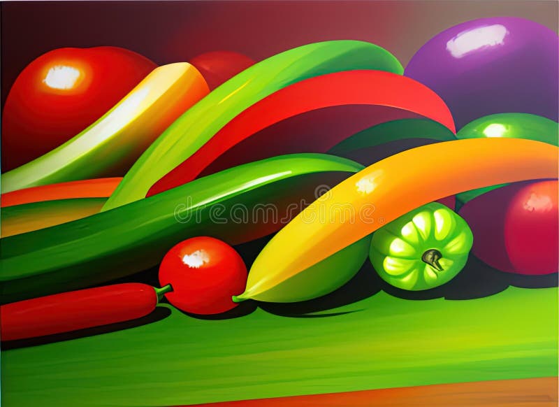Abstract Vegetables Illustration. Stock Illustration - Illustration of ...