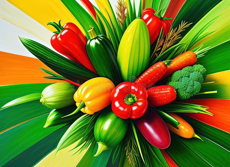 Abstract Vegetables Illustration. Stock Illustration - Illustration of ...