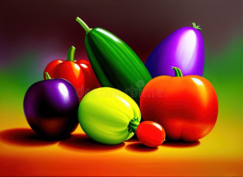 Abstract Vegetables, Illustration. Stock Illustration - Illustration of ...