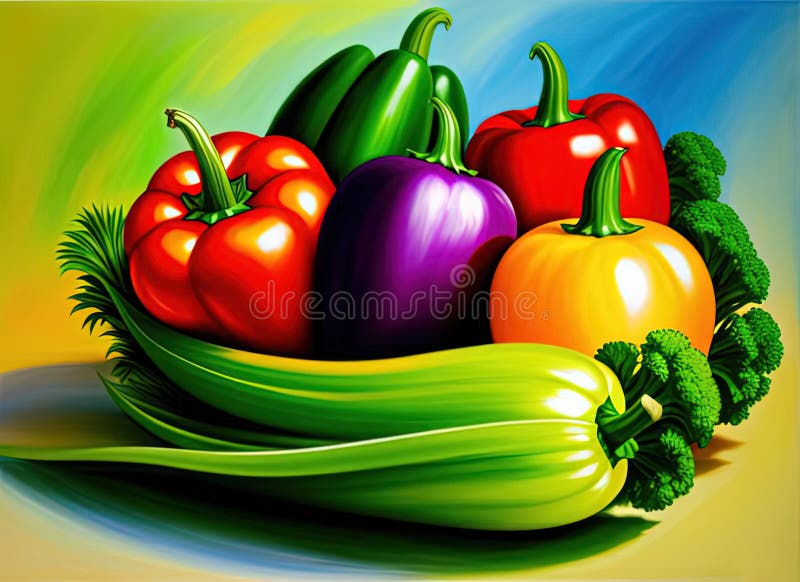 Abstract Vegetables, Illustration. Stock Illustration - Illustration of ...