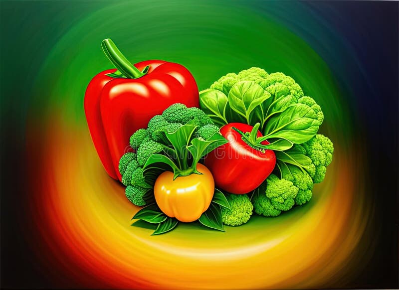 Abstract Vegetables, Illustration. Stock Illustration - Illustration of ...
