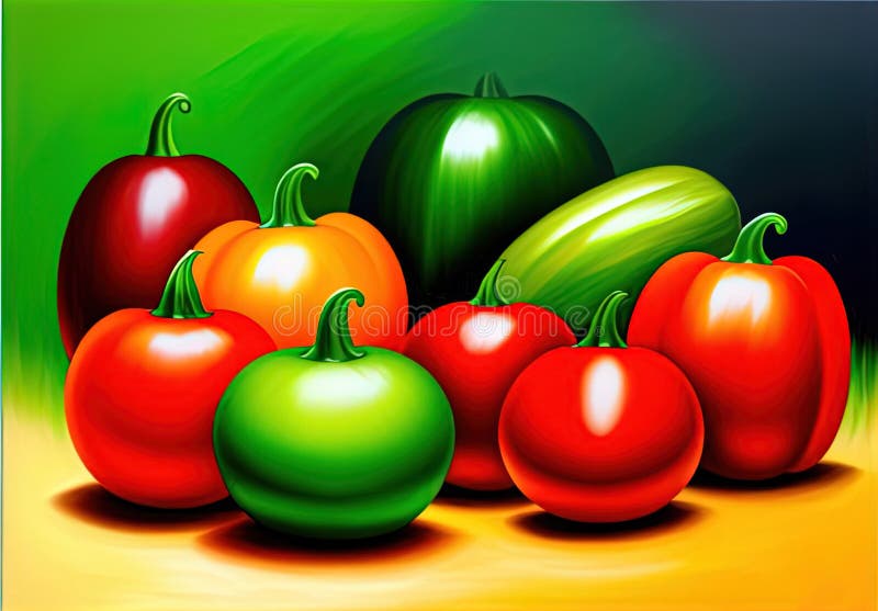 Abstract Vegetables, Illustration. Stock Illustration - Illustration of ...