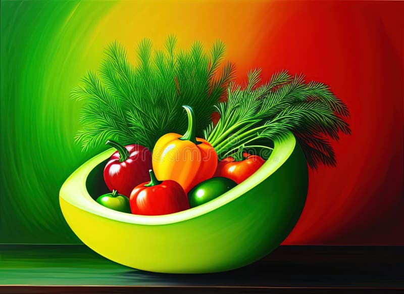 Abstract Vegetables, Illustration. Stock Illustration - Illustration of ...