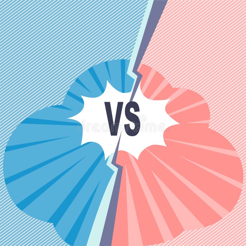 Abstract Versus Concept. Blue Against Red. Vector Illustration Stock ...