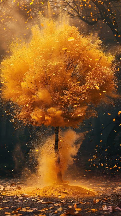 Abstract Vertical Background Featuring a Yellow Sand or Powder ...