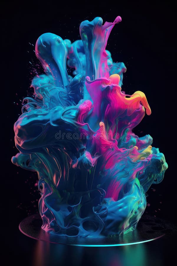 Abstract Vertical Background. Liquid Colored Paint, Paint Explosion ...