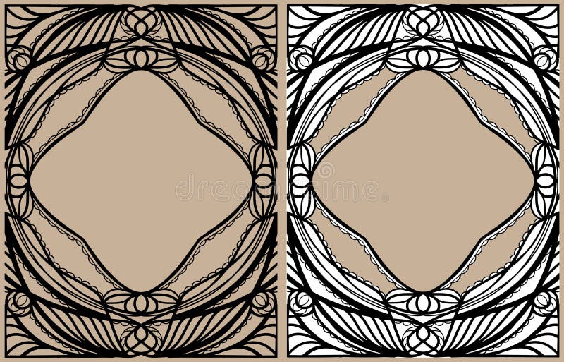 Abstract Vertical Black and White Frame. Vector Drawing Made by Hand ...
