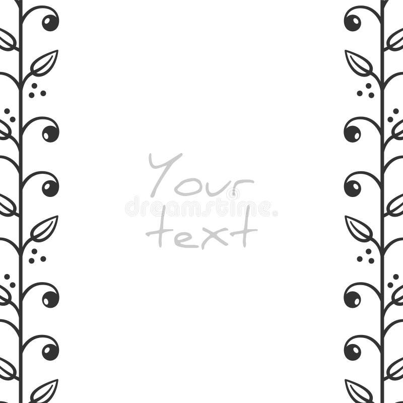 Abstract Vertical Borders; Abstract Berry Frame with Leaves. Stock ...