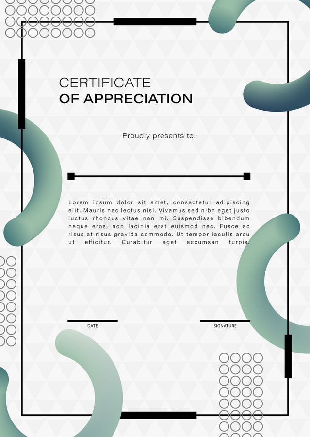 Abstract Vertical Certificate Template with 3D Elements and Frame ...