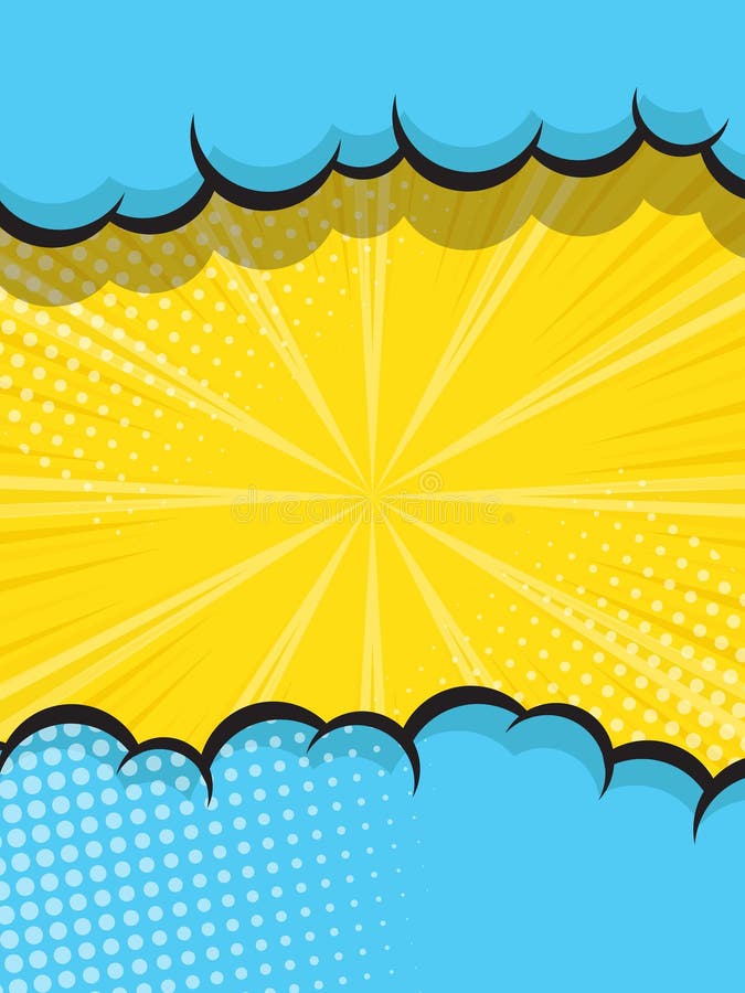 Two Vertical Comic Pages Style Banner Design Stock Vector ...