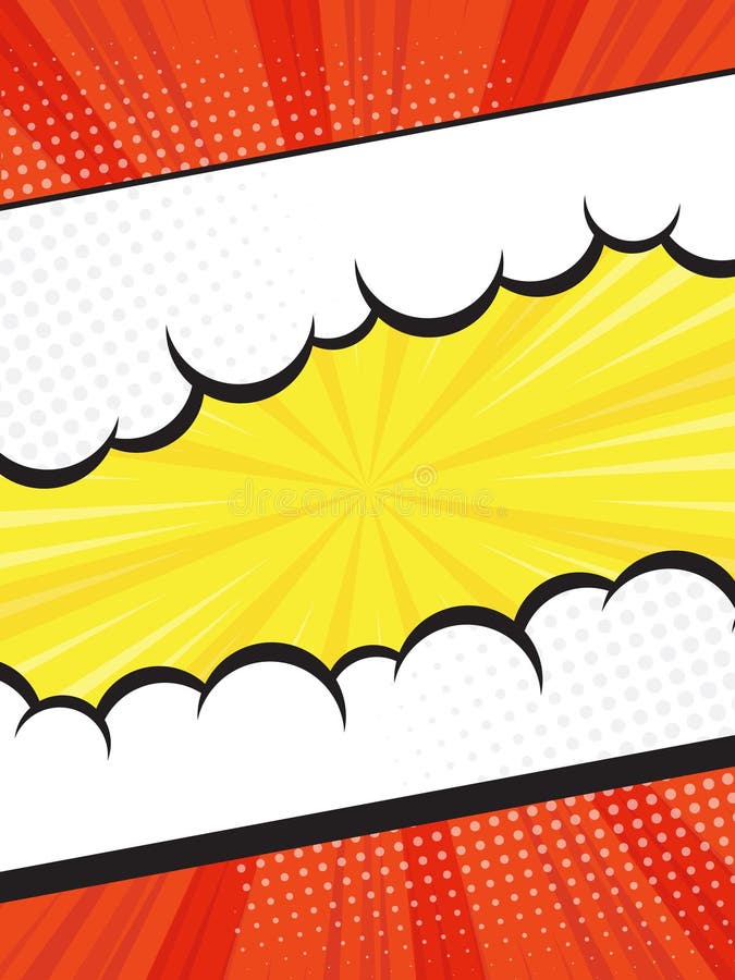 Abstract Vertical Comic Book, Pop Art Cartoon with Blank Speech Bubble ...