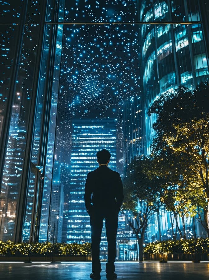 An Abstract Vertical Design Showcasing a Double Exposure of a Human ...