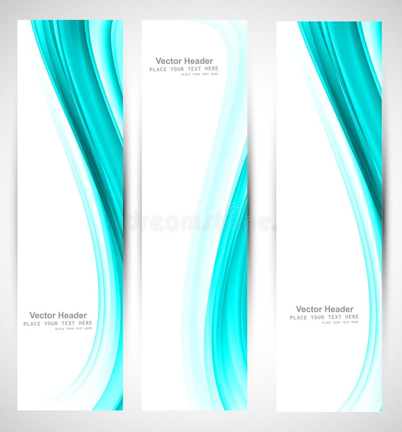 Abstract Vertical Header Shiny Blue Wave Stock Illustration ...