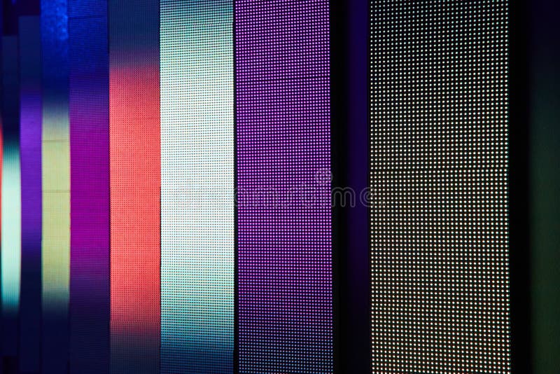 Abstract Vertical LED Signs with Different Waves of Color Stock Image ...