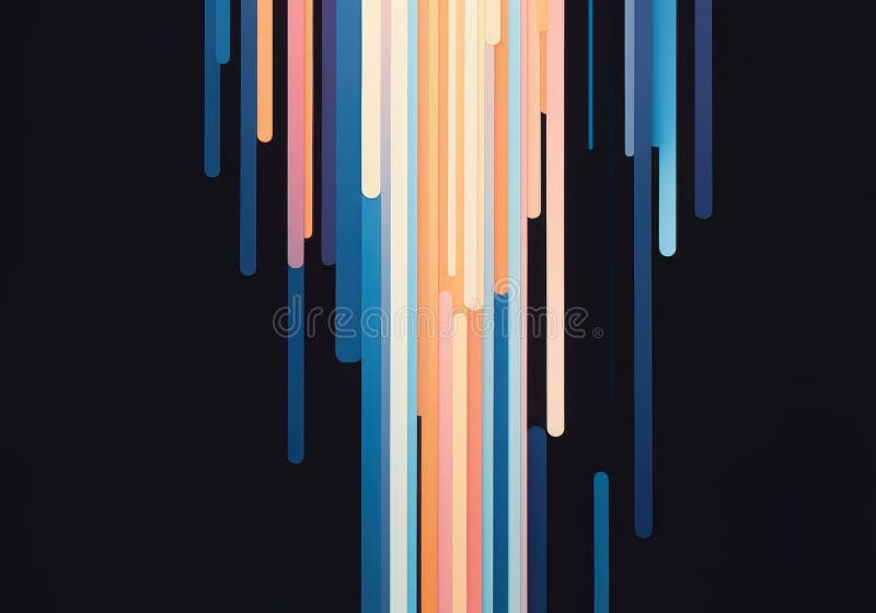 Abstract Vertical Lines in Vibrant Colors Against a Dark Background ...
