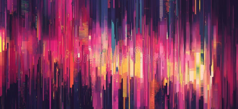 Abstract Vertical Lines in Vibrant Colors, Pink, Purple, Yellow Hues ...