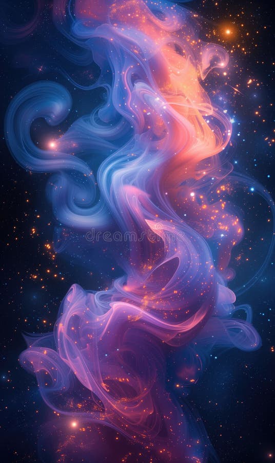 Abstract Vertical Quiet Background with Neon Space Theme Stock ...