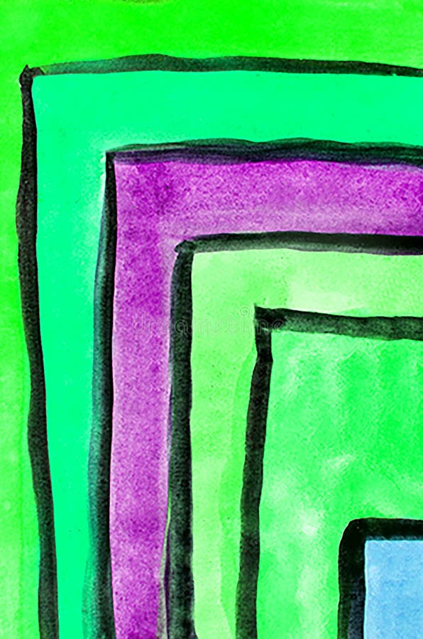 Abstract Vertical Watercolor Drawing Multi-colored Stripes with an ...