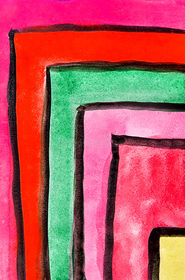 Abstract Vertical Watercolor Drawing Multi-colored Stripes with an ...