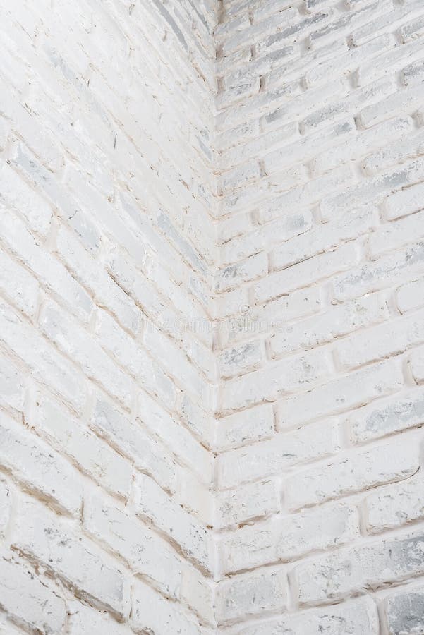 Abstract Vertical White Background. the Corner of the Brick Wall. Stock ...