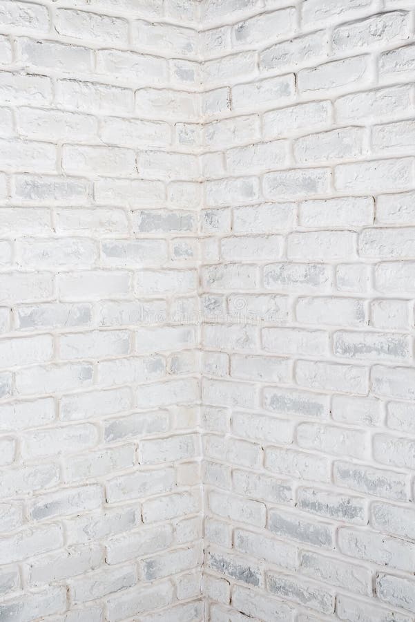 Abstract Vertical White Background. the Corner of the Brick Wall. Stock ...