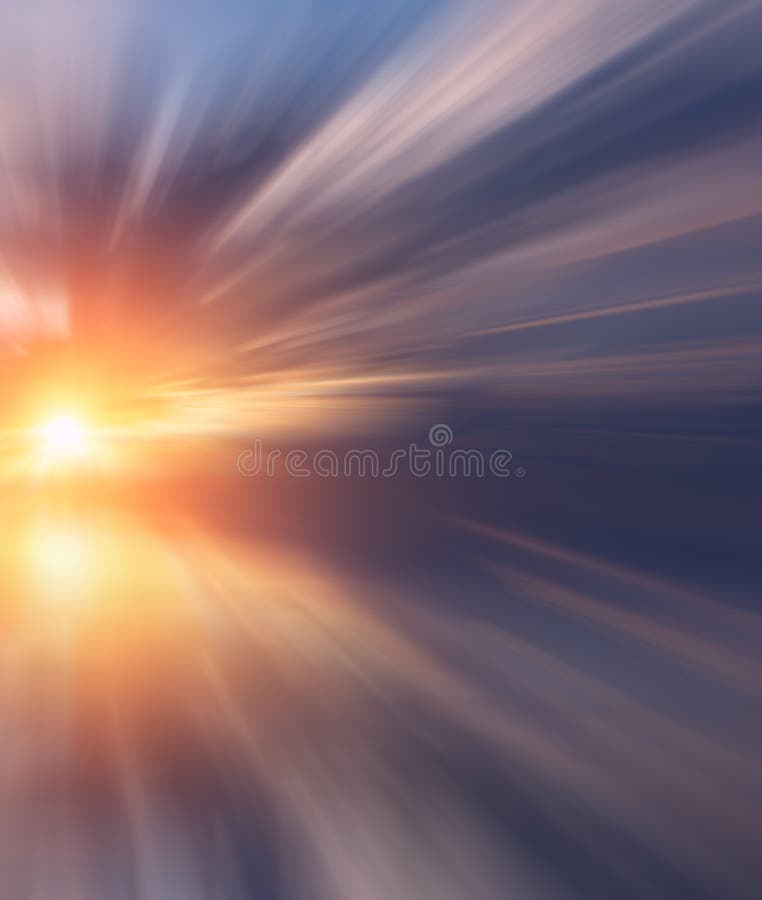 Abstract Very Bright Sunset in the Spring Evening with Storm Clouds ...