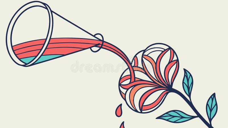Abstract Vessel Pouring Liquid, Symbolizing Creation and Flow. Vector ...